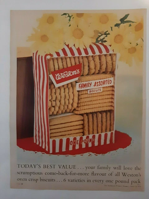 VINTAGE AUSTRALIAN ADVERTISING 1964 ad WESTON'S FAMILY ASSORTED ...