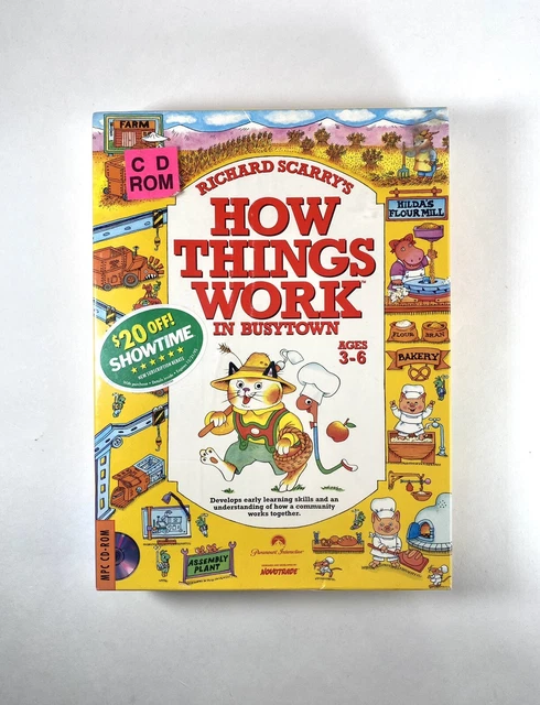 HOW THINGS WORK In Busytown PC Game 1994 Windows WIN MAC Computer ...