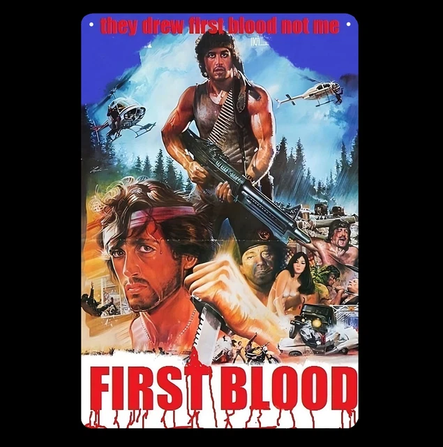 RAMBO FIRST BLOOD Sylvester Stallone Movie Metal Poster Tin Sign ...