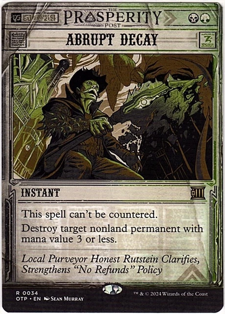 MTG OUTLAWS OF Thunder Junction Abrupt Decay Breaking News (Rare) EUR 2 ...