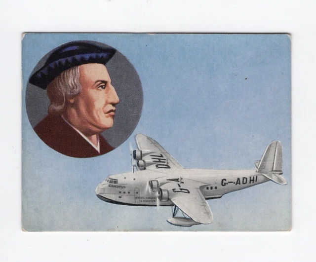 POWER & WONDER cigarette card 1935. Roger Bacon forecast the flying ...