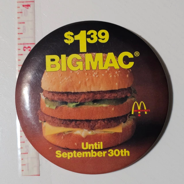 MCDONALDS PIN &BIG Mac Until September 30th" Button Vintage Retro ...
