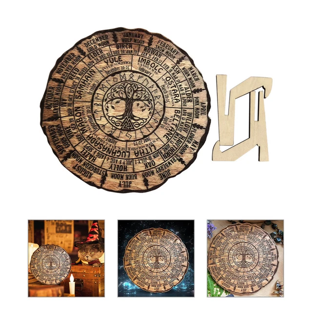 WHEEL OF THE Year Calendar Tree Calendars 2024 Wall Pagan Poster Wooden ...