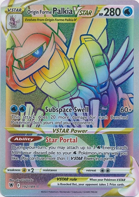 ORIGIN FORME PALKIA VSTAR 192/189 Secret Rare Rayonnement Astral EUR 16 ...