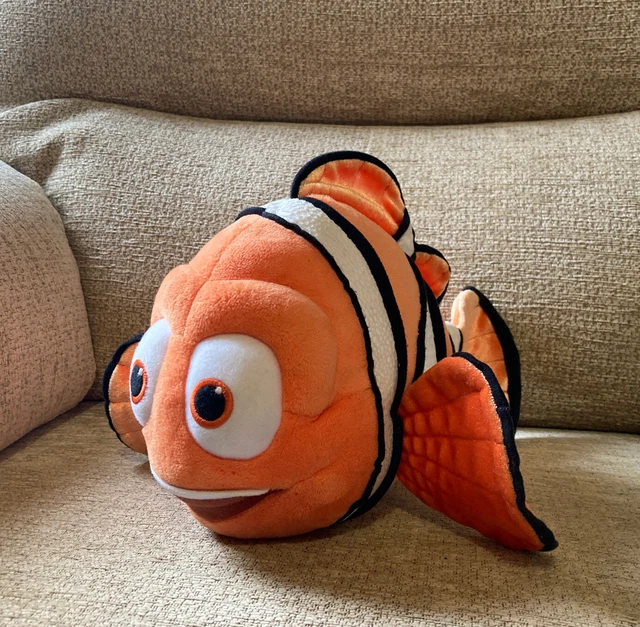 DISNEY FINDING NEMO Marlin Soft Plush Toy Clown Fish Stamped Rare £25. ...