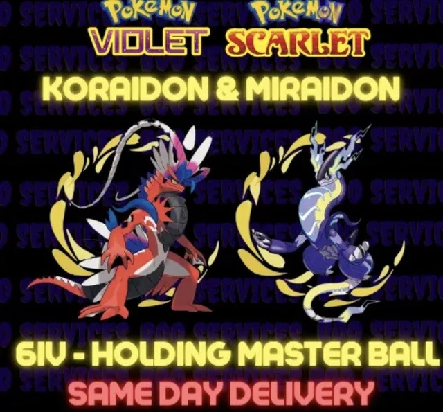 POKEMON SCARLET AND Violet -Koraidon and Miraidon - 6IV - Battle Ready ...