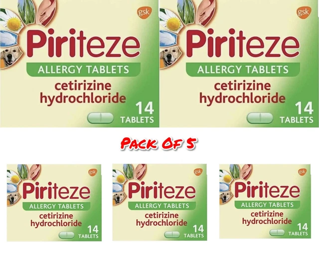 PIRITEZE ANTIHISTAMINE ALLERGY Relief Cetirizine, Hay Fever Tablets ...
