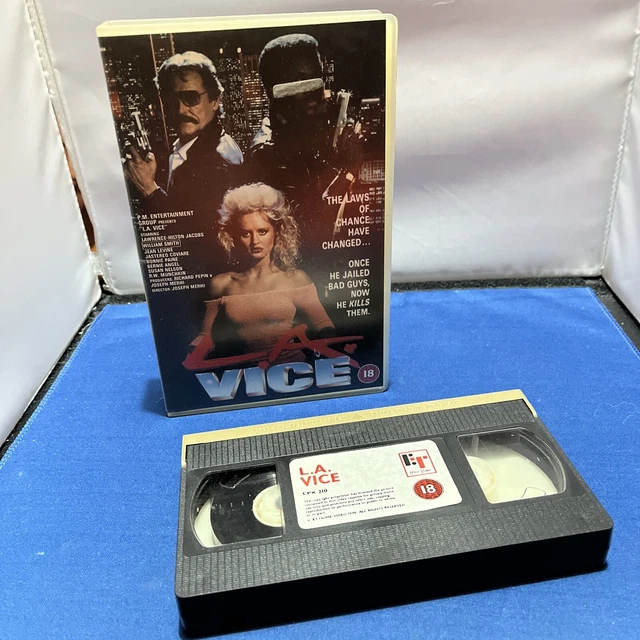 RARE VHS VIDEO BIG CASE Ex Rental L.A Vice William Smith Jean Levine ...