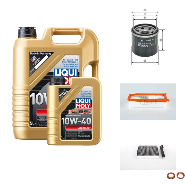 BOSCH INSPECTION SET 6L Huile Additif Liqui Moly Bon Fonctionnement 10W-40 pour EUR 113,96 ...