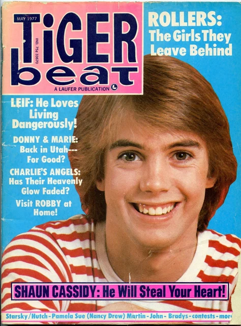 TIGER BEAT MAGAZINE May 1977 Shaun Cassidy Charlie's Angels Starsky ...