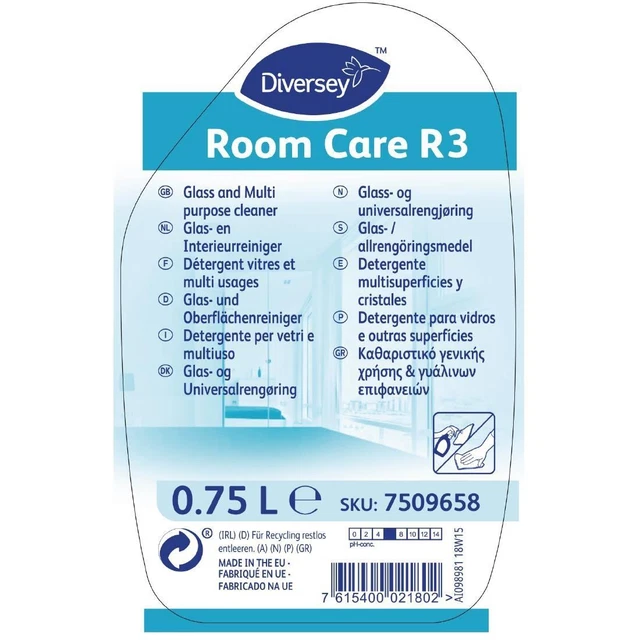 DIVERSEY ROOM CARE R3 Glass and Multi Surface Cleaner - Ready To Use ...