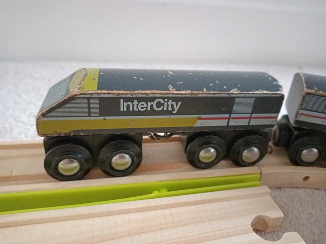BRIO VINTAGE RARE Intercity Train & Carriages Wooden Train Track Bundle ...