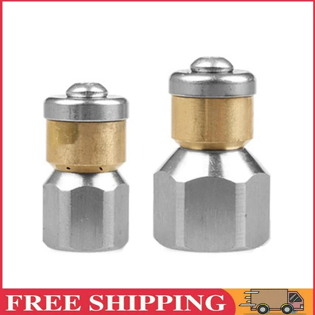 PRESSURE WASHER ROTATING Stainless Steel Sewer Jetter Hose Nozzle 3 ...