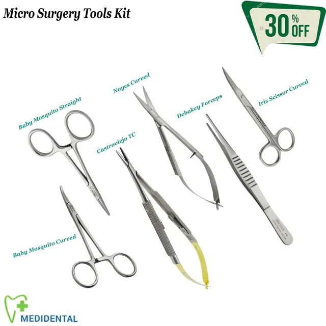 SURGICAL INSTRUMENTS NEEDLE Holder Microsurgery Soft Tissue Dissecting ...