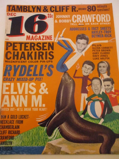 PAUL PETERSEN, CLIFF Richard, Bobby Vee - 16 Magazine 1963 £11.07 ...