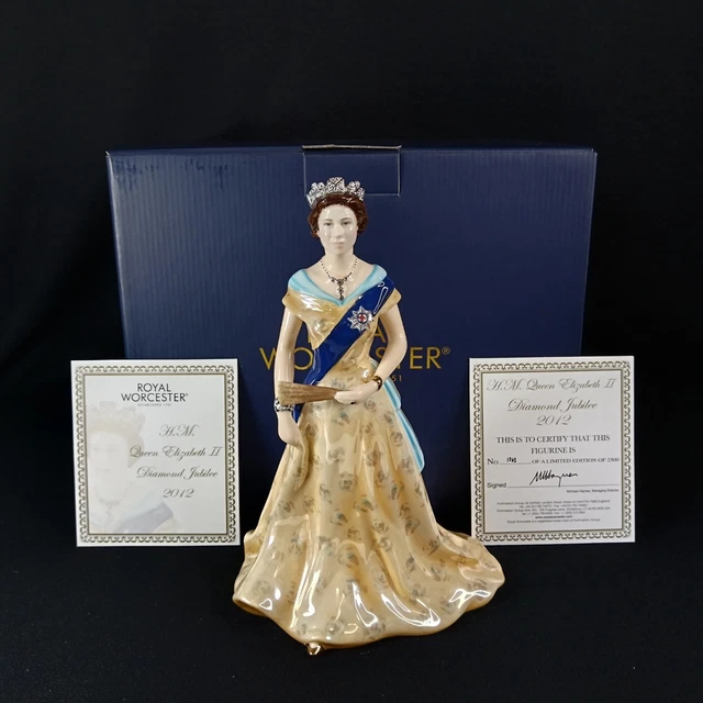 ROYAL WORCESTER QUEEN Elizabeth II Figure Ltd Edition Diamond Jubilee ...
