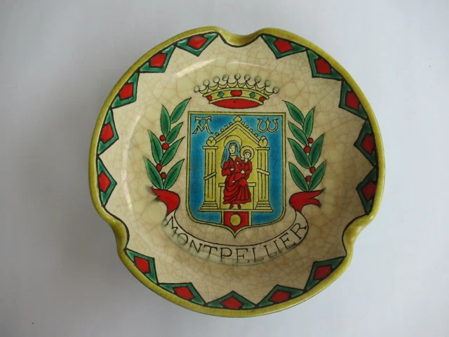BLASON MONTPELLIER- CENDRIER Coupelle -13cm- Emaux de Longwy ...