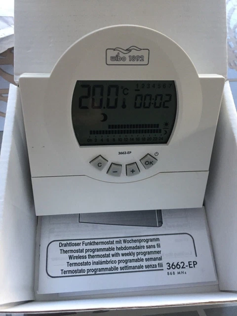 THERMOSTAT SANS fil programmable hebdomadaire WIBO 3662EP 868Mhz EUR 60 ...