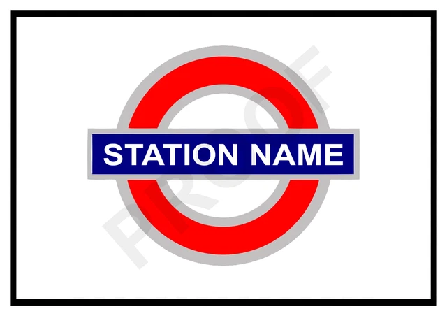 PERSONALISED LONDON UNDERGROUND Tube Train Station Railway Metal Sign ...
