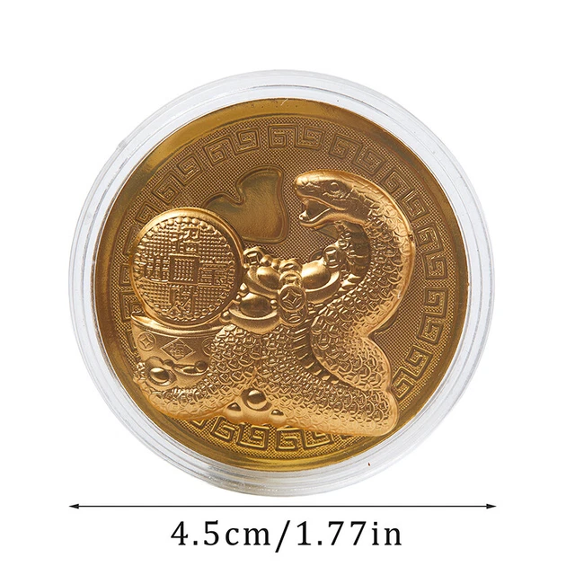 2025 NEW YEAR Snake Commemorative Coins Chinese Zodiac Medals 3D Relief ...