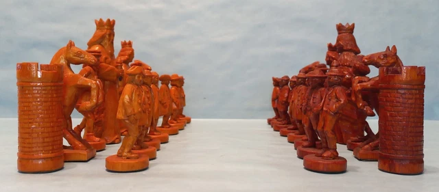 ANTIQUE GERMAN &RUNNERS& chess set - stunning quality (Museum level) £ ...