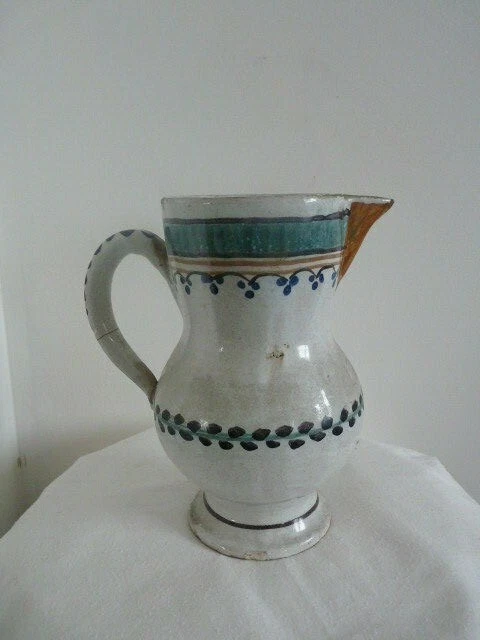 PICHET EN FAIENCE XVIIIe - XIXe CERTAINEMENT "NEVERS" EUR 30,00 ...