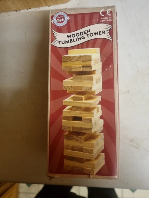 TUMBLING TOWER WOODEN Stacking Towering Jenga Wood Buliding Blocks + EXTRA £8.01 - PicClick UK