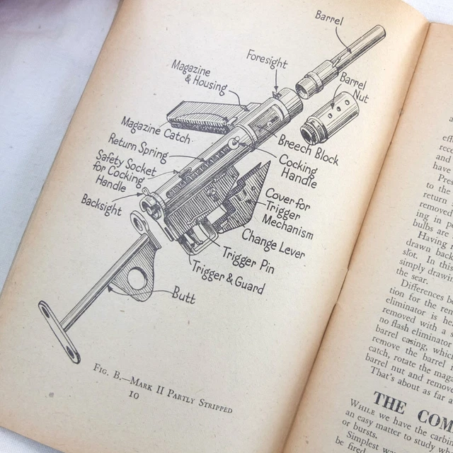 WW2 1942 STEN Machine Gun Manual British Army Submachine Carbine Bren ...