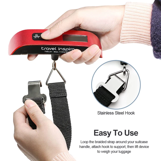 LUGGAGE SCALE, PORTABLE Digital Hanging Baggage Scale for Travel ...