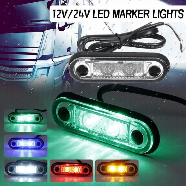 12V/24V KELSA BAR Truck Hella Led Marker Lights Lamps White/Amber/Red ...