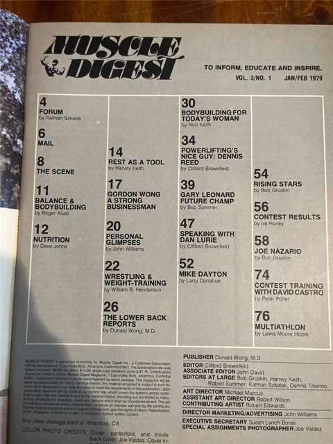 MUSCLE DIGEST BODYBUILDING fitness magazine JOE NAZARIO & GARY LEONARD ...