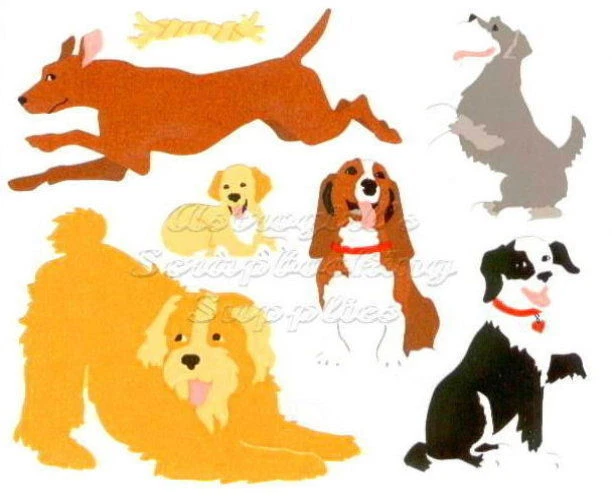 ~ BIG DOGS Sitting Begging Family Pets Pup Puppy Grossman Sticker ~ EUR ...