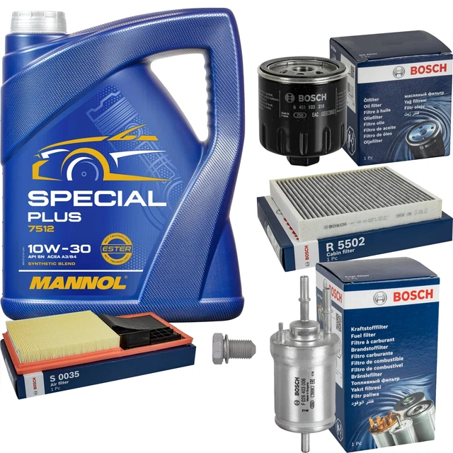 BOSCH INSPECTION SET 5L mannol Special Plus 10W-30 pour VW Siège De ...