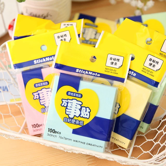STICKY NOTES 3X3IN Medium Size Smoothly Writing Portable Wide ...