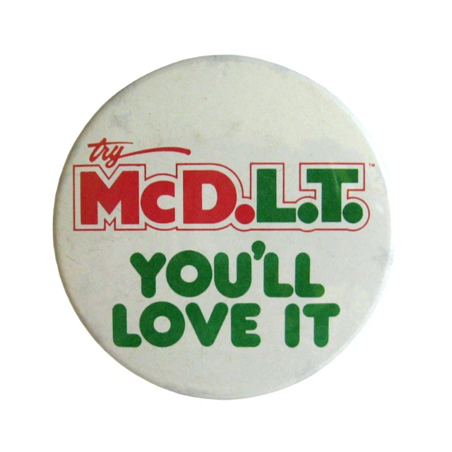 MCDONALDS MCDLT CREW Pin You'll Love It 3" Round 1980's £9.44 - PicClick UK