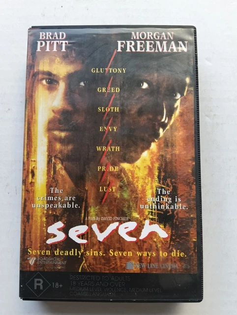 SEVEN VHS BIG Box VIDEO 1995 Brad Pitt M. Freeman DAVID FINCHER PAL Ex ...