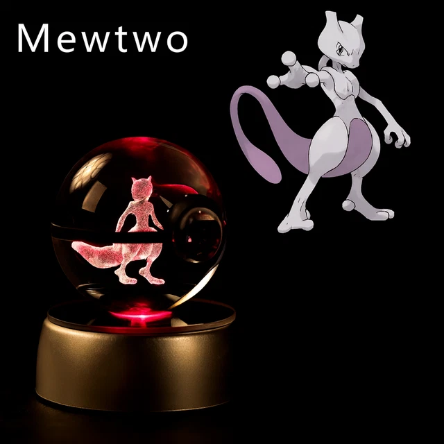 POKÉMON MEWTWO 3D Crystal Globe with LED Light Base – Brand New £12.91 ...