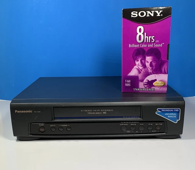 PANASONIC BLUE LINE PV-7450 VCR VHS Video Cassette VHS Player Recorder ...