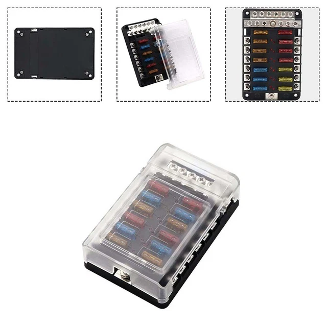 EFFICIENT 12V FUSE Box with 24 Fuses and Integrated Indicator for ...