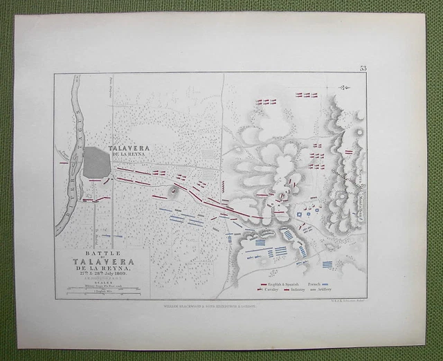 SPAIN TALAVERA DE la Reina & Environs + 1809 Battle - 1848 Fine Quality ...