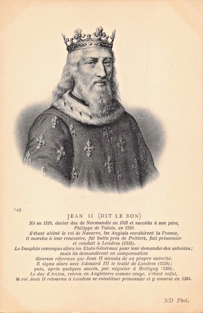 JEAN II DIT Le Bon-House De Valois-King De France Photo Carte Postale ...