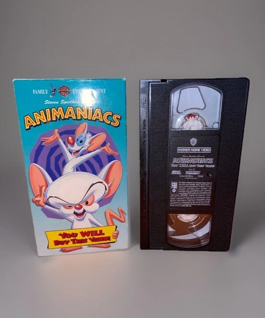 ANIMANIACS VHS TAPE Pinky and the Brain VHS Tape Rare 90s Cartoons HTF ...
