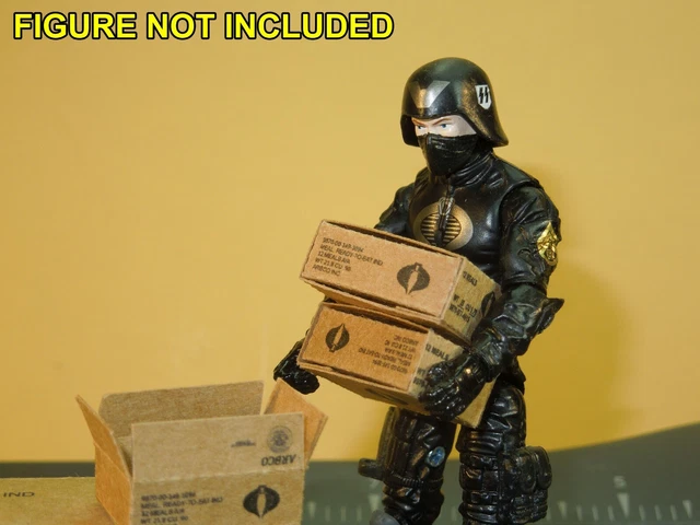 3 EASY FOLD 1/18 Scale Cobra Ration Boxes and Sleeves for GI Joe Action ...