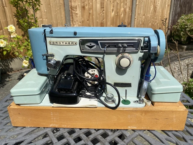 VINTAGE BROTHER HEAVY Duty Sewing Machine With Case, Power Pedal ...