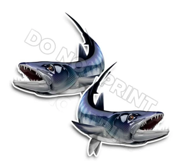 RV DECALS BARRACUDA Fish Stickers 24" Boat Graphics Fishing Sticker #3 ...