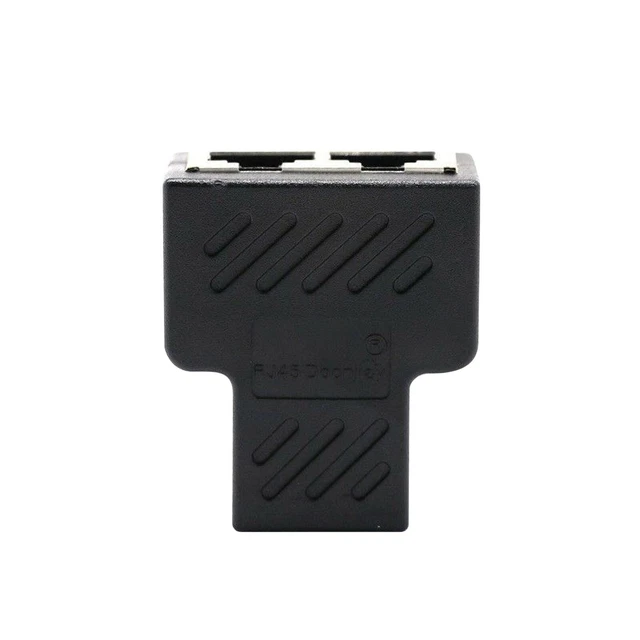 RJ45 SPLITTER ADAPTER 1 To 2 Ways Dual Female Port CAT5/6 LAN Ethernet ...