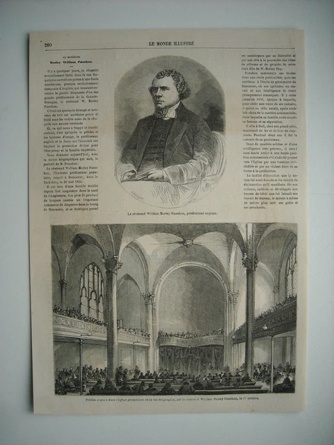 GRAVURE 1853. REVEREND William Morley Punshon, Predicateur Anglais ...