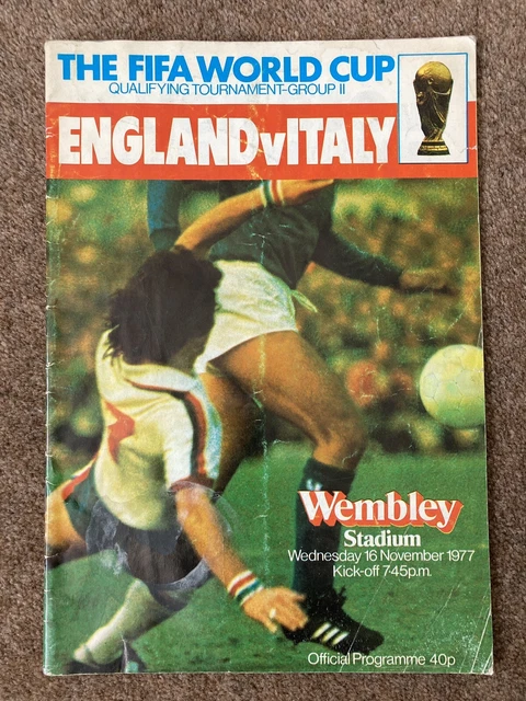 ENGLAND V ITALY Program Wembley 1977 FIFA World Cup £3.00 - PicClick UK