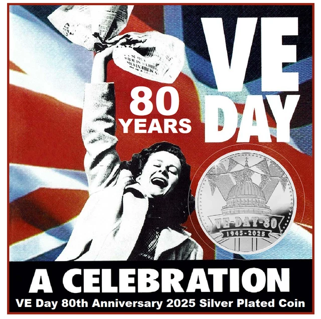 VE DAY 80TH Anniversary 2025 Silver Plated Coin, BRAND NEW (ONLY 1 ...