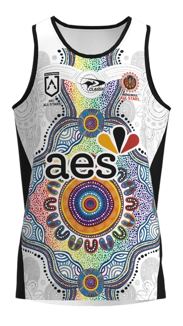 INDIGENOUS ALL STARS 2023 Training Singlet Kids Sizes 8 - 12 Available ...